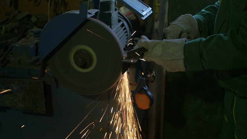 worker using industrial grinder Stock Footage Video (100% Royalty-free ...