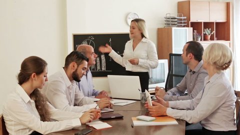Smiling Business People During Conference Call Stock Footage Video (100 ...