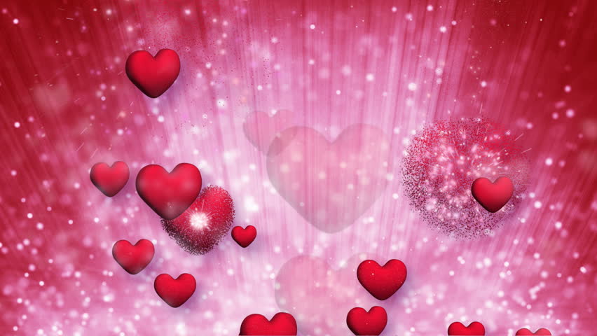 Explosive Red Hearts Bursting Loop Stock Footage Video (100% Royalty ...