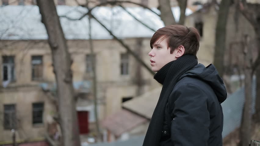 lonely depressed man looking into distance Stock Footage Video (100% ...