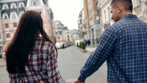 Young Couple Walking Bump Hips Together Stock Footage Video (100% ...