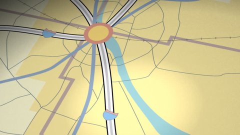 Shiny Red Pin Marks Destination On Stock Footage Video (100% Royalty ...