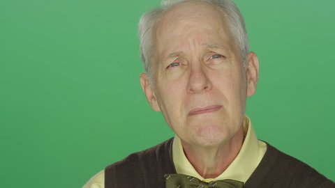 Older Man Smiles Shows Concern On Stock Footage Video (100% Royalty ...