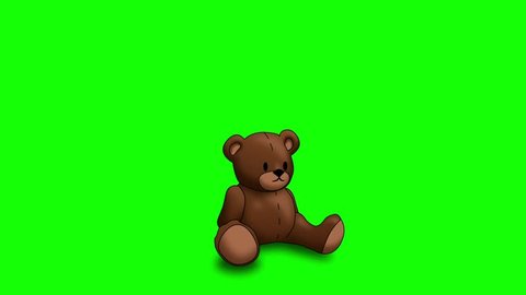 Animated Teddy Bear On Green Screen Stock Footage Video (100% Royalty ...