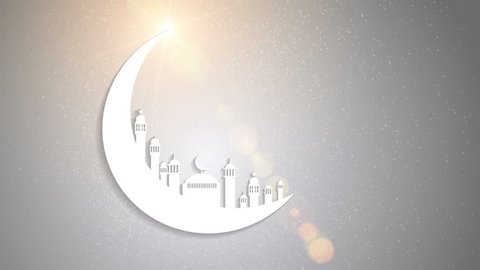 Islamic Ramadan White Moon Shape Particle Stock Footage Video (100% ...