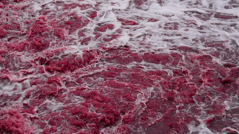 Reservoir Flows Red Water Powerful Flow Stock Footage Video (100% ...