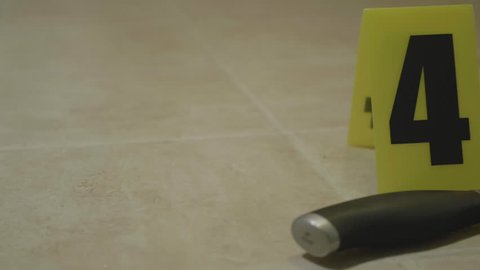 crime scene home kitchen csi markers Stock Footage Video (100% Royalty ...