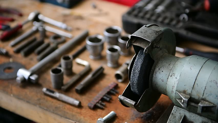 mechanic polishing screw on industrial machine Stock Footage Video (100 ...