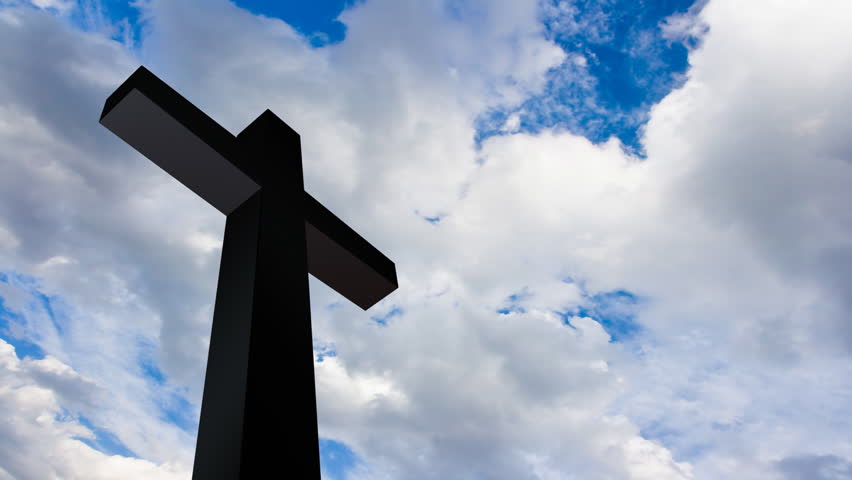 Cross with Time Lapse Clouds. Stock Footage Video (100% Royalty-free ...