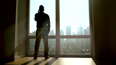 Silhouette Shadow One Person Talking On Stock Footage Video (100% ...