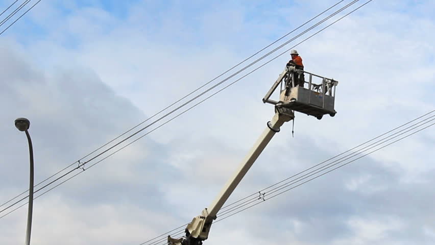 A Hydro Worker Finished up Stock Footage Video (100% Royalty-free ...