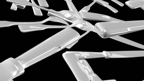 Falling Silverware Flatware Loop Two Stock Footage Video (100% Royalty ...