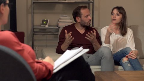 Young Couple Fighting During Therapy Psychologist Stock Footage Video ...