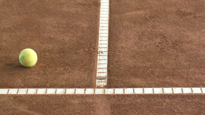 rolling tennis ball along court line Stock Footage Video (100% Royalty ...