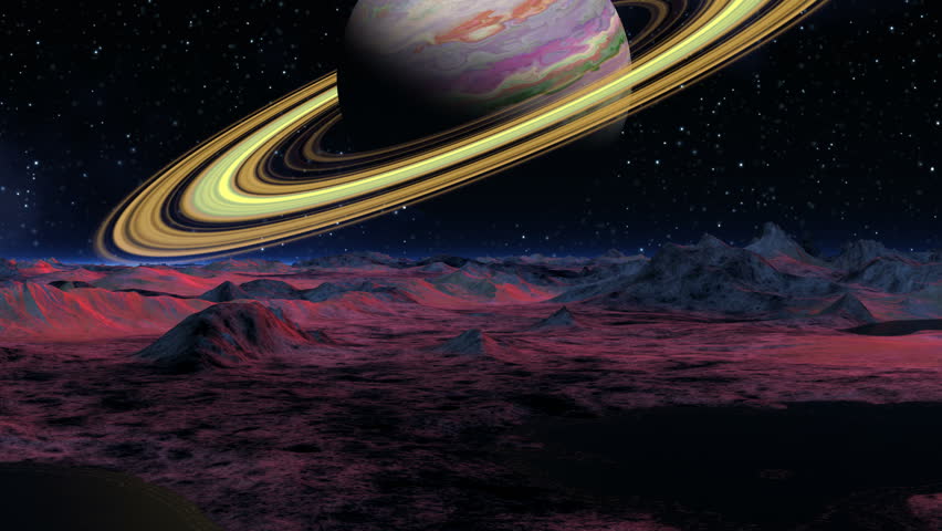 Saturn Over the Horizon. Saturn Stock Footage Video (100% Royalty-free ...