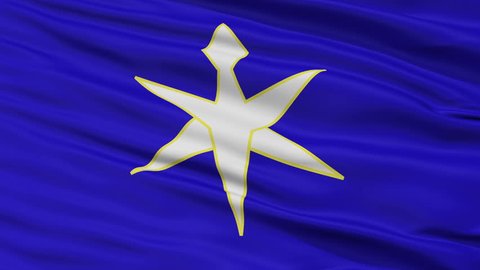 Flag Chiba Prefecture Japan Isolated Realistic Stock Footage Video (100 ...