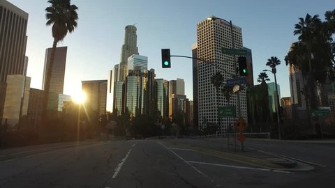 Down Town Los Angeles Driving Ground Stock Footage Video (100% Royalty ...