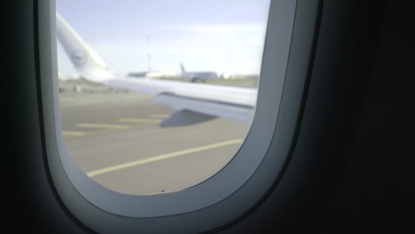 view through window passenger airplane flight Stock Footage Video (100% ...
