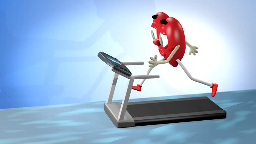 heart character running on treadmill concept Stock Footage Video (100% ...