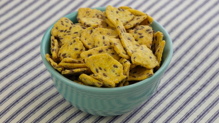 Flax Seed Corn Chips Being Stock Footage Video (100% Royalty-free ...