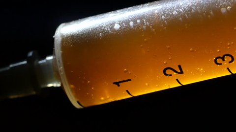 Injection Syringe Macro Closeup 4k Uhd Stock Footage Video (100% ...