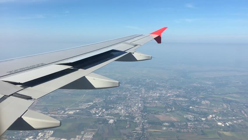 Moving of Airplane Wing Before Stock Footage Video (100% Royalty-free ...