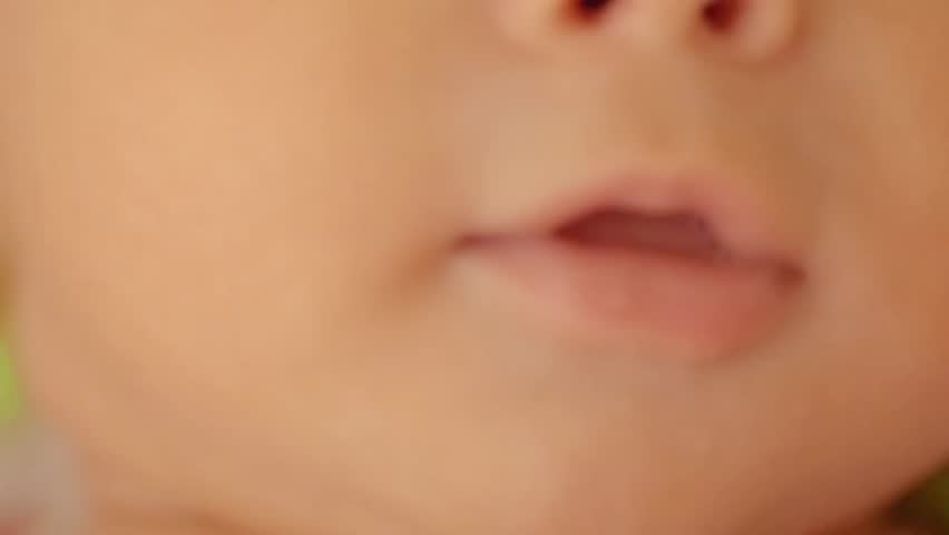 Little Babys Lips Close up Stock Footage Video (100% Royalty-free ...
