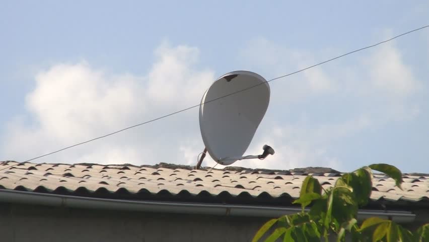 broken satellite dish on house Stock Footage Video (100% Royalty-free ...