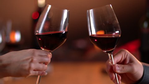 Woman Man Make Toast Red Wine Stock Footage Video (100% Royalty-free ...