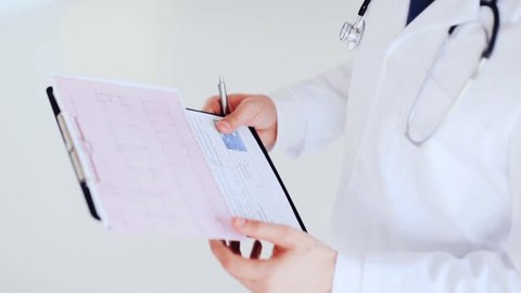 Closeup Male Doctor Making Prescription Stock Footage Video (100% ...