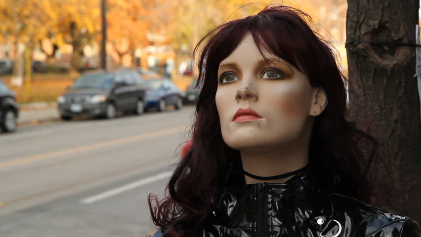 street mannequin on sidewalk shallow depth Stock Footage Video (100% ...