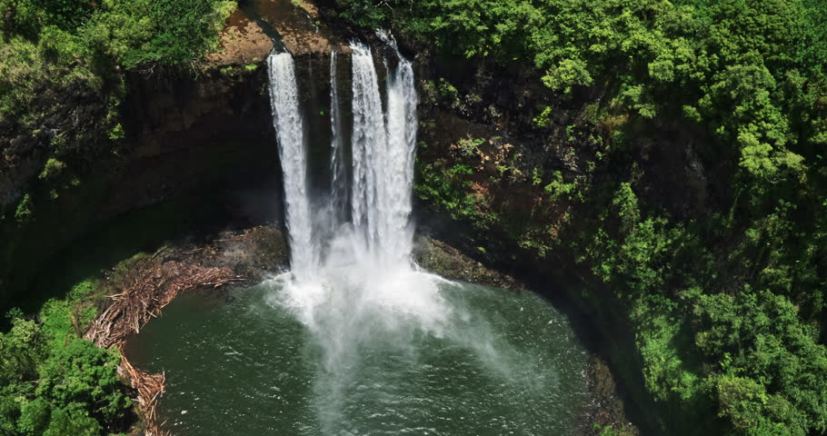 Aerial View of Amazing Waterfall Stock Footage Video (100% Royalty-free ...