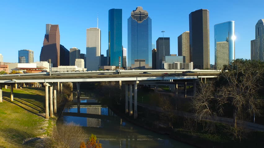 Drone View Houston Skyline Stock Footage Video (100% Royalty-free ...