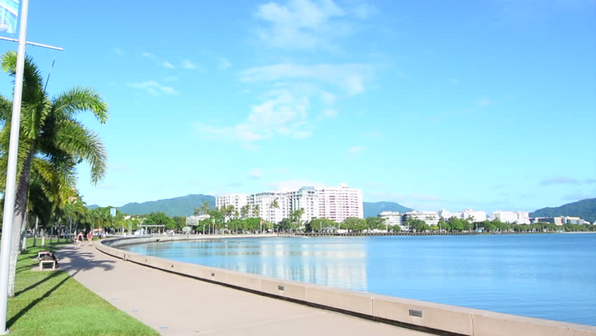 panoramic landscape view cairns waterfront skyline Stock Footage Video ...