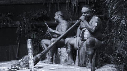 Australian Aboriginal Men Playing Traditional Aboriginal Stock Footage ...