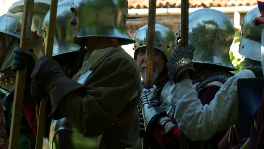 renaissance army waiting battle during verona Stok Videosu (%100 ...