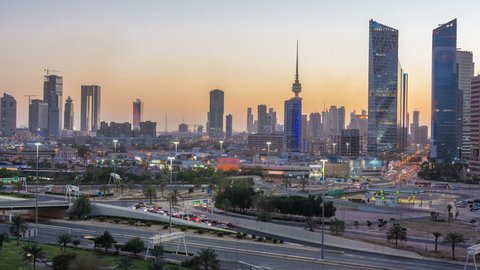 top view kuwait cityscape during sunset Stock Footage Video (100% ...