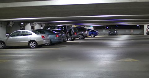 Pov Drive Through Underground Parking Garage Stock Footage Video (100% ...