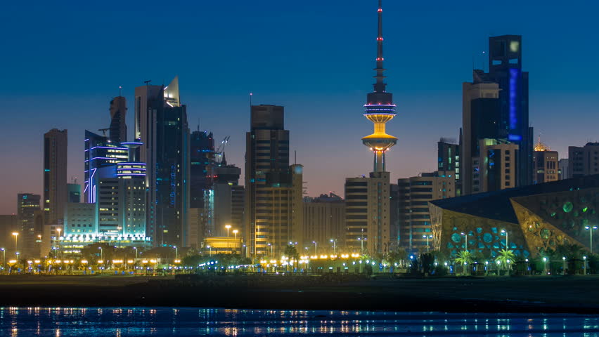 Seaside Skyline of Kuwait City Stock Footage Video (100% Royalty-free ...