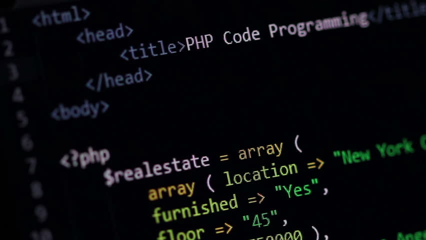 Php Code Scrolling - Computer Stock Footage Video (100% Royalty-free ...