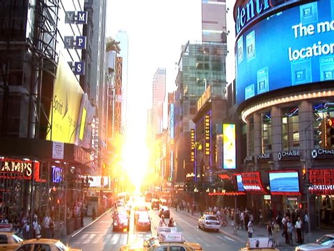 Sunset Times Square New York Ny028 Stock Footage Video (100% Royalty ...
