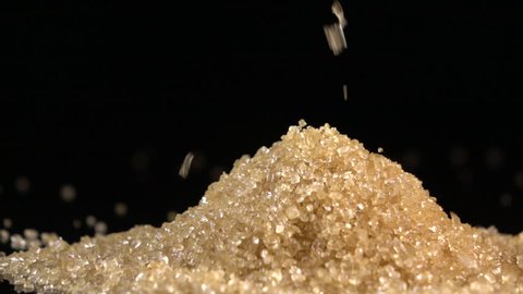 Brown Sugar Falling Down On Black Stock Footage Video (100% Royalty ...