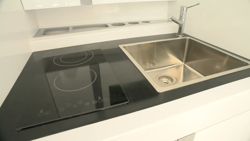 Sink and Induction Hob in Stock Footage Video (100% Royalty-free ...