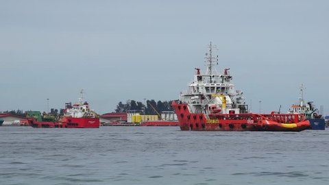 Labuanmalaysiajune 22016the Supply Vessels Ready Offshore Stock Footage ...