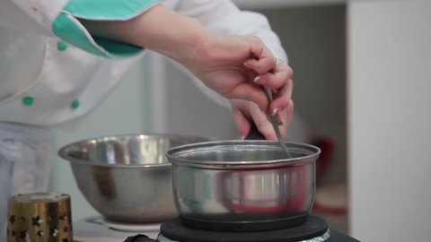 Hand Holding Saucepan Modern Kitchen Induction Stock Photo 373345636 ...