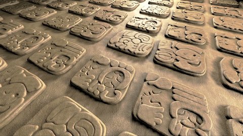 Old Mayan Hieroglyphics Loop 3d Animation Stock Footage Video (100% ...