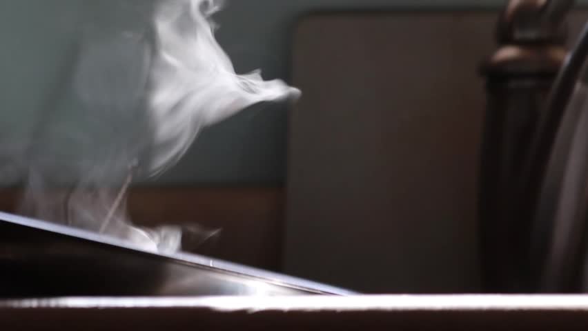 steam wafting stainless steel strainer Stock Footage Video (100% ...