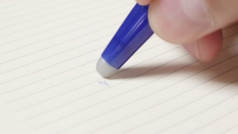 Presenting Erasable Pen Writing Erasing Closeup Stock Footage Video ...