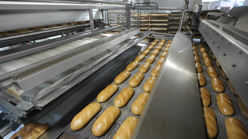 Production of Bread in Factory Stock Footage Video (100% Royalty-free ...