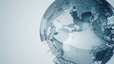 Animation Rotating Earth Globe Glass Glowing Stock Footage Video 100
